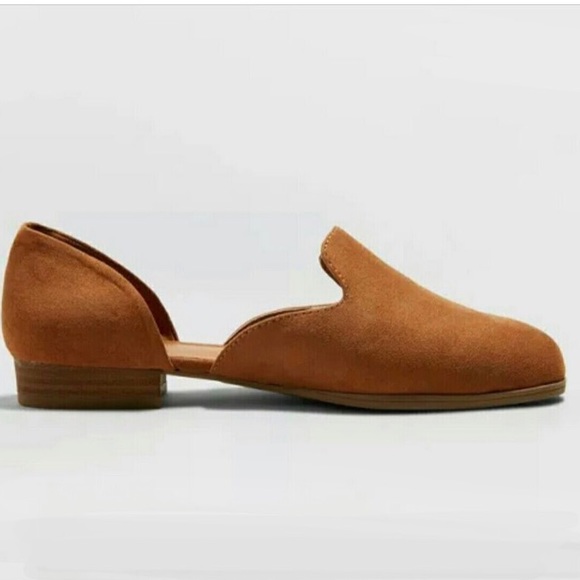 Universal Thread | Shoes | Cognac Faux Leather Square Toe Flat Loafers Nwt | Poshmark